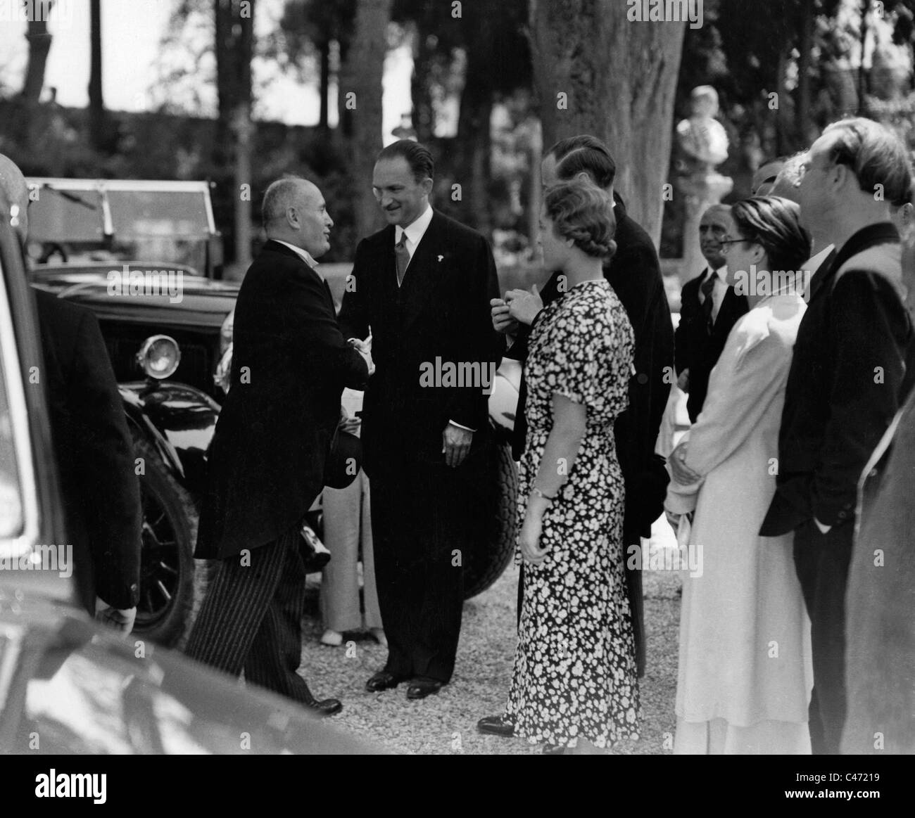 Benito Mussolini says goodbye to Academy Director Herbert Gericke after ...