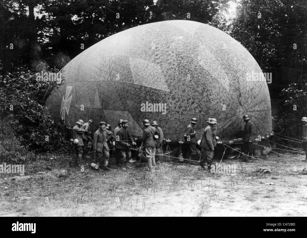 Moored balloon Black and White Stock Photos & Images - Alamy