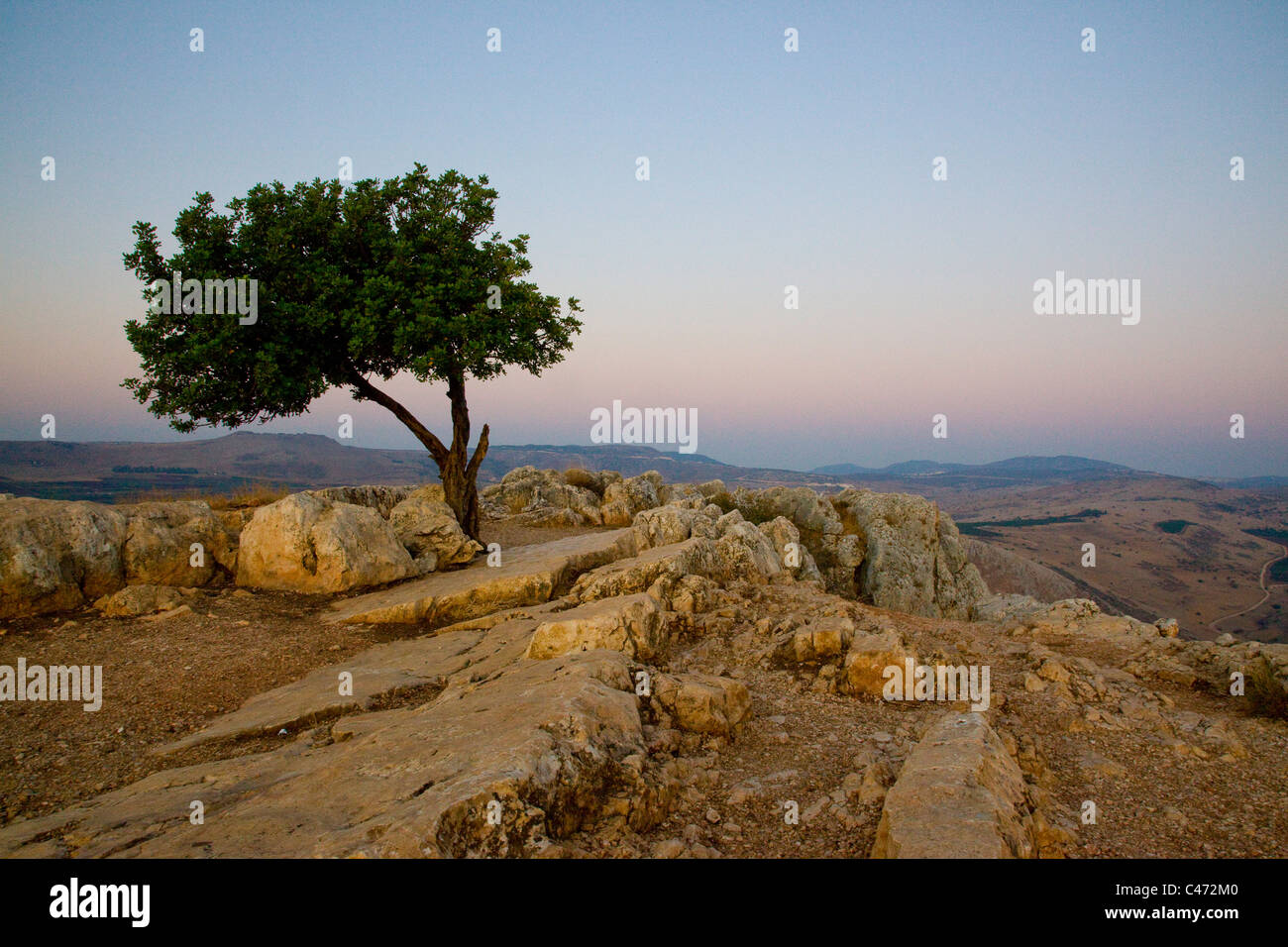 Photograph of the Arbel mountain at sunrise Stock Photo - Alamy