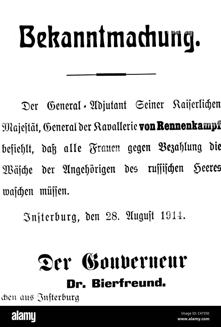 Pavel karlovich rennenkampf hi-res stock photography and images - Alamy