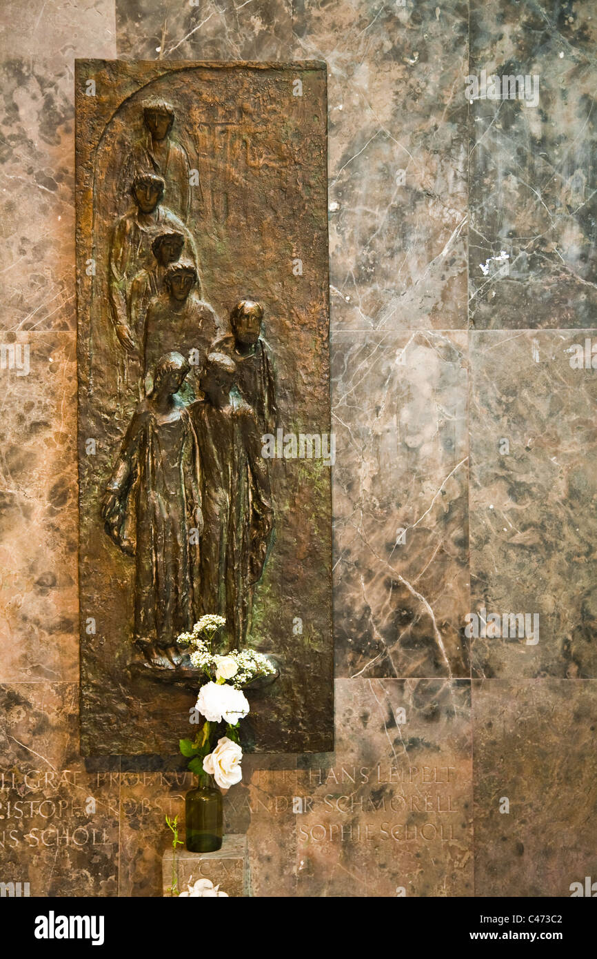 Bronze memorial to Sophie Scholl and other students of the White Rose ...