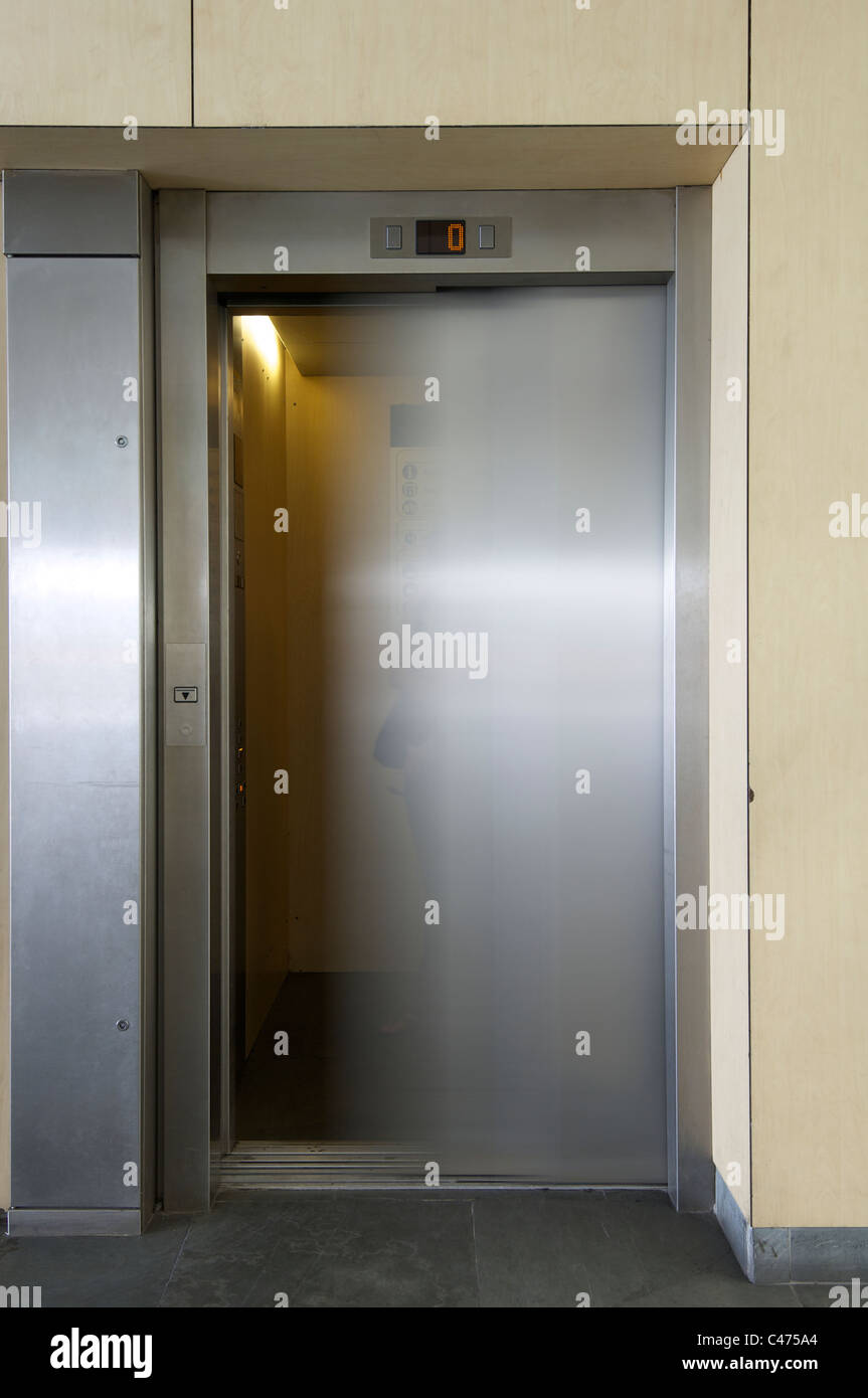 one elevator in the interior of a building Stock Photo - Alamy