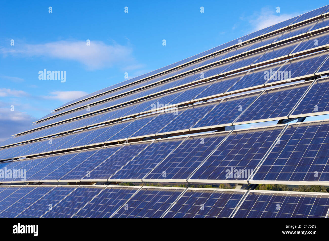 closeup of a large photovoltaic panel for electric power production ...