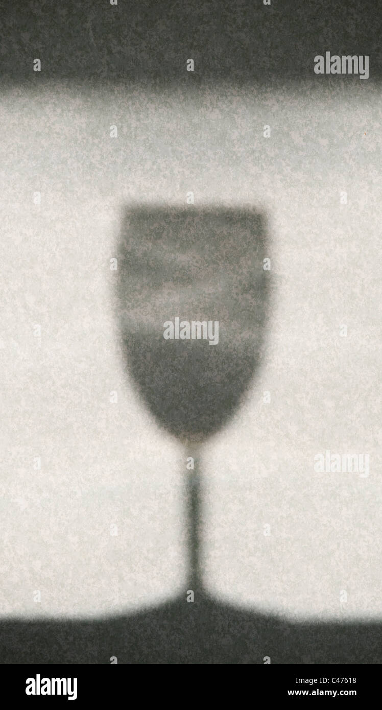 Wine glass shadow on a wall Stock Photo - Alamy
