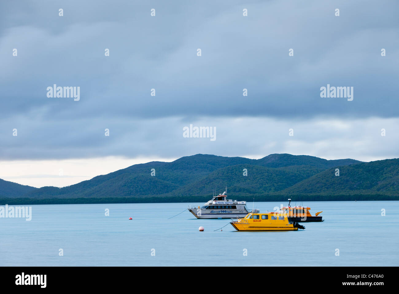 Boats moored in Ellis Channel. Thursday Island, Torres Strait Islands ...