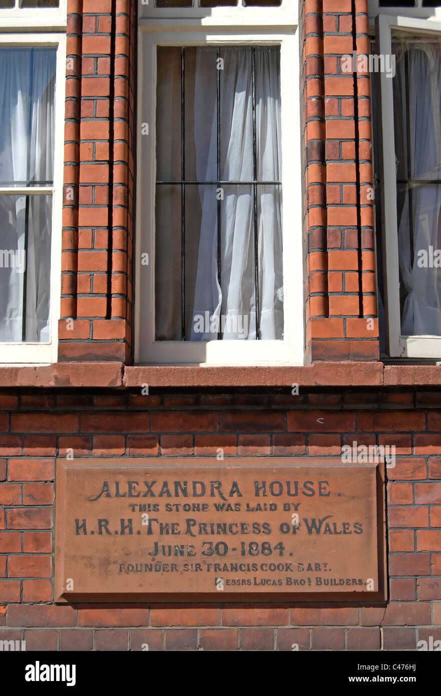 the 1884 foundation stone of alexandra house, now queen alexandra house ...