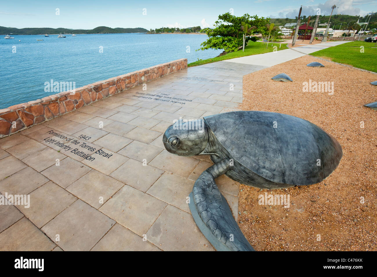 Sea turtle sculpure on the Victoria Parade foreshore. Thursday Island ...
