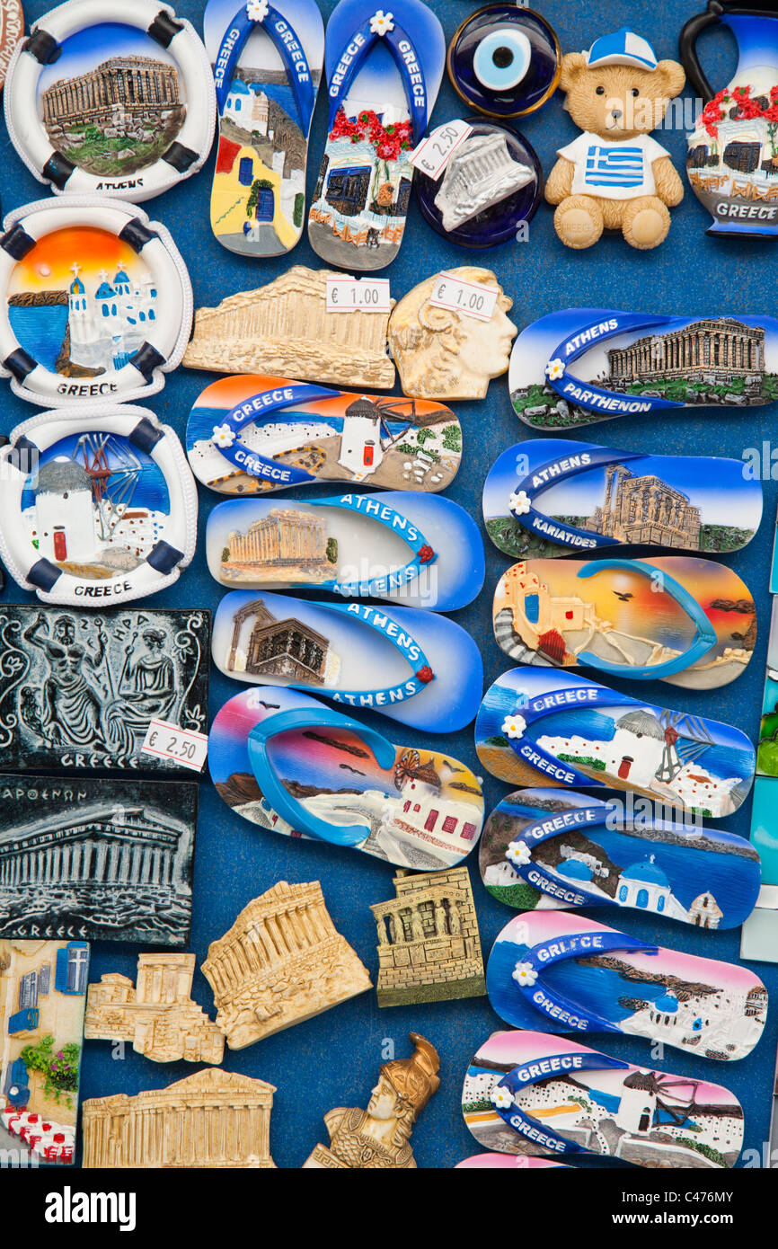 Shopping along Pandrossou Street, Central Bazaar, Monastiraki, Athens ...