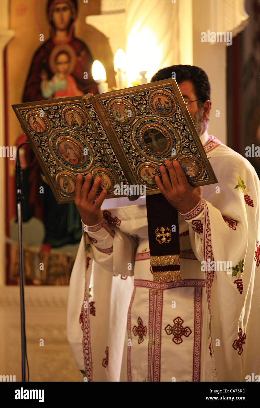 Greek priest in a church in Kefalos Kos Greece Stock Photo - Alamy