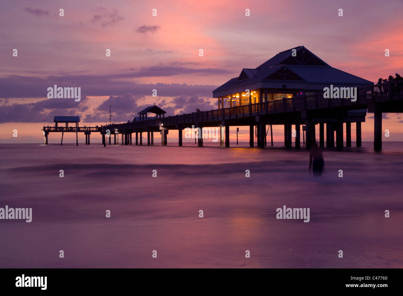 Sunset at Pier 60 at Clearwater Beach, FL Stock Photo - Alamy