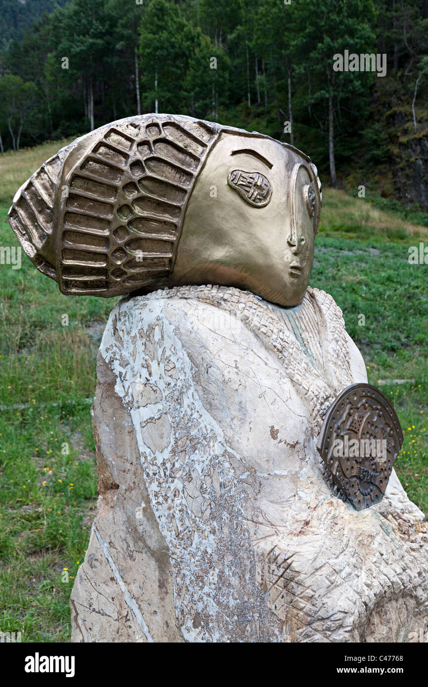 International statues in the Jordino artwork family exhibits in a field ...