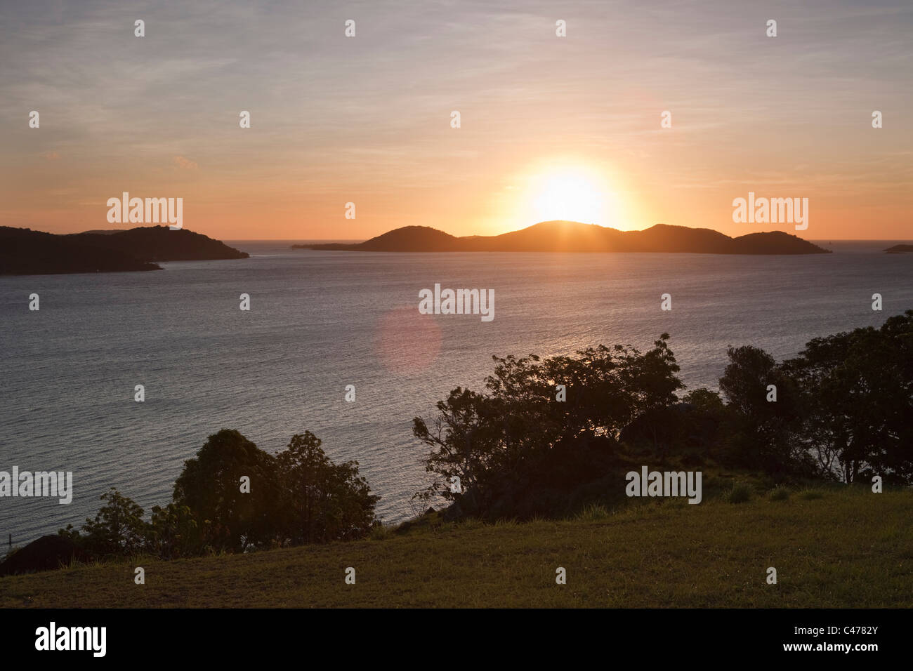 Sunset over the Torres Strait Islands. Thursday Island, Torres Strait ...