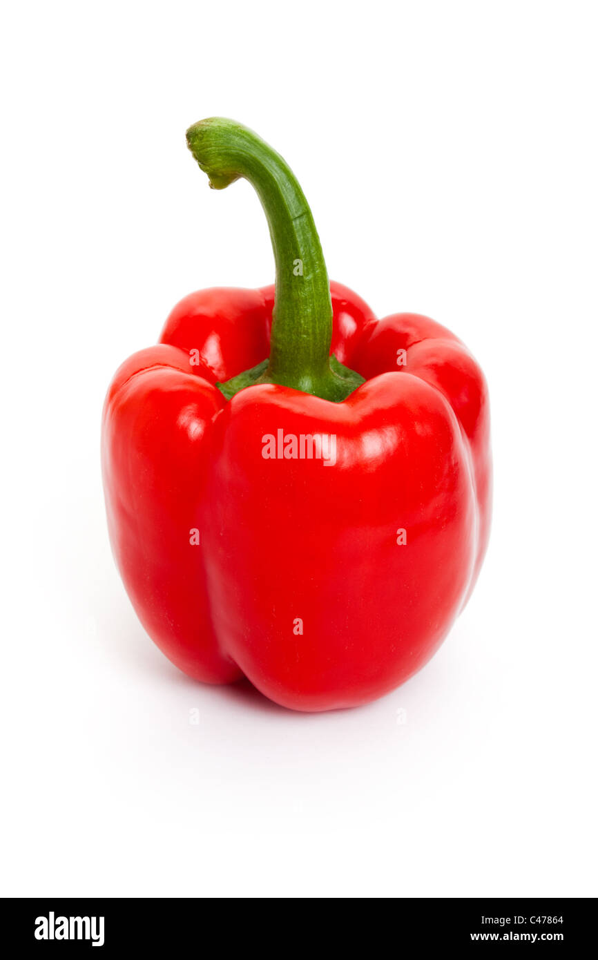 Red Bell Pepper with white background Stock Photo - Alamy