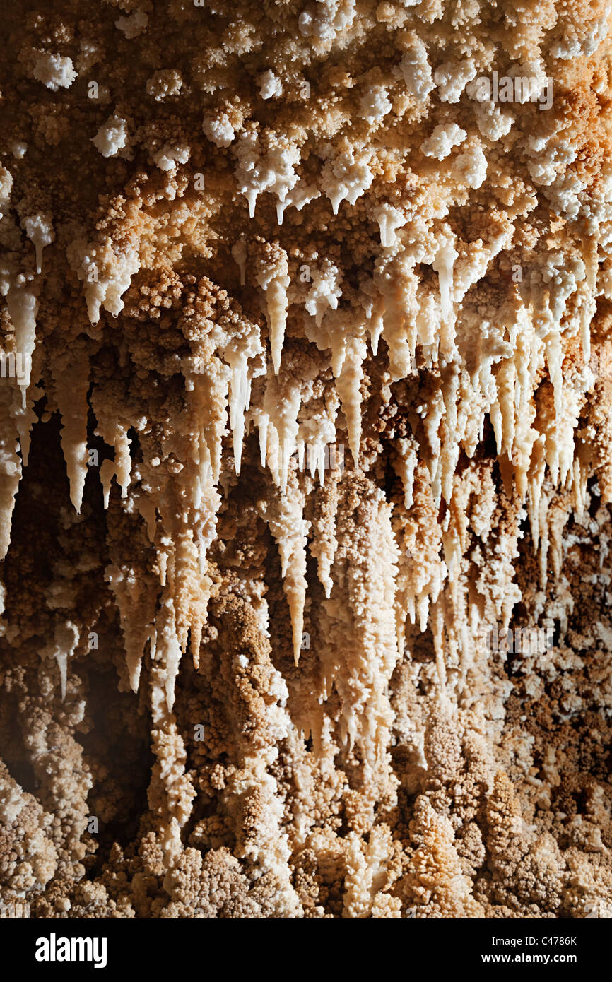 Stalactites and popcorn calcite Caverns of Sonora Texas USA Stock Photo ...