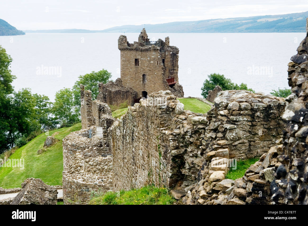 Urquhart Castle ruins on Loch Ness near Drumnadrochit. Highland Region ...