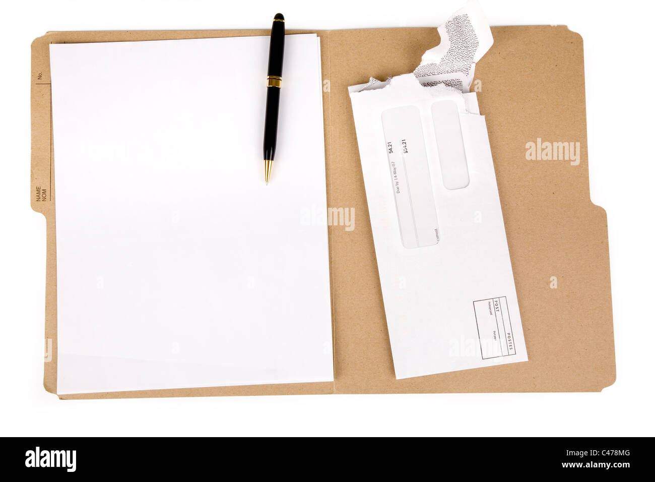a file folder and mail, business concept Stock Photo - Alamy