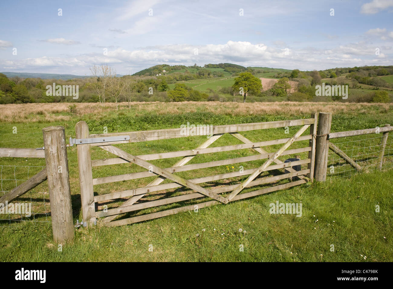National botanic garden of Wales, Northeast of garden, crossbar gate ...