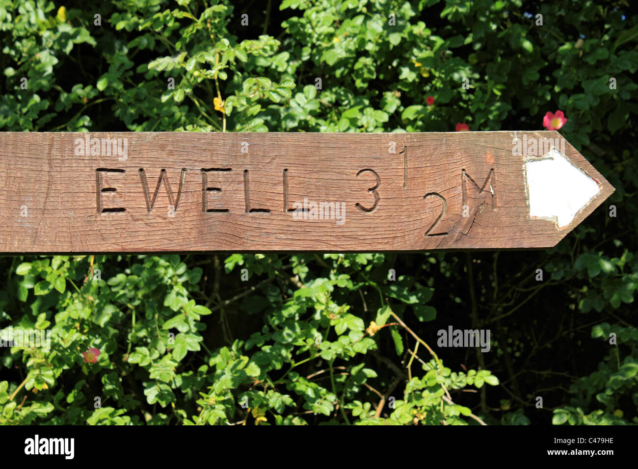 Signpost to Ewell Surrey England UK Stock Photo - Alamy