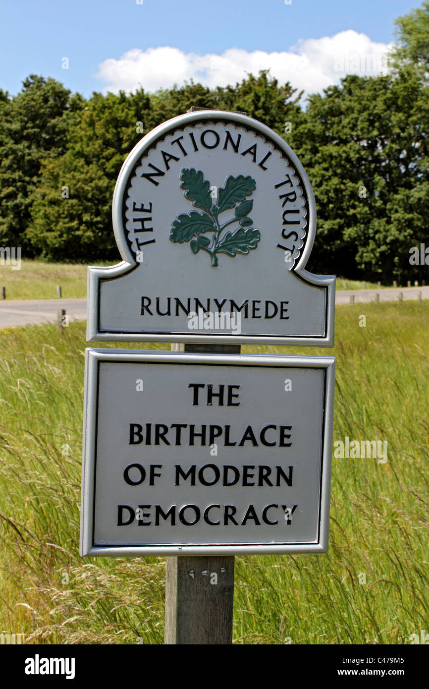 Runnymede the birthplace of modern democracy. Site of the sealing of ...