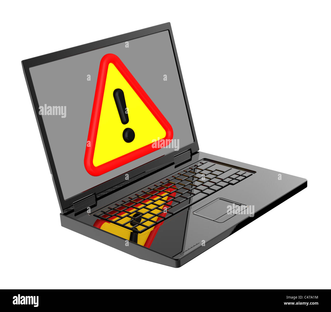 Attentions sign on laptop screen Stock Photo - Alamy