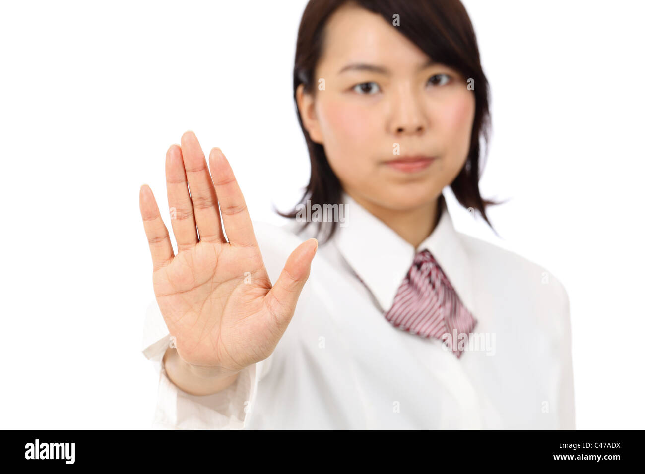 Yound asian businesswoman show NO gesture Stock Photo - Alamy