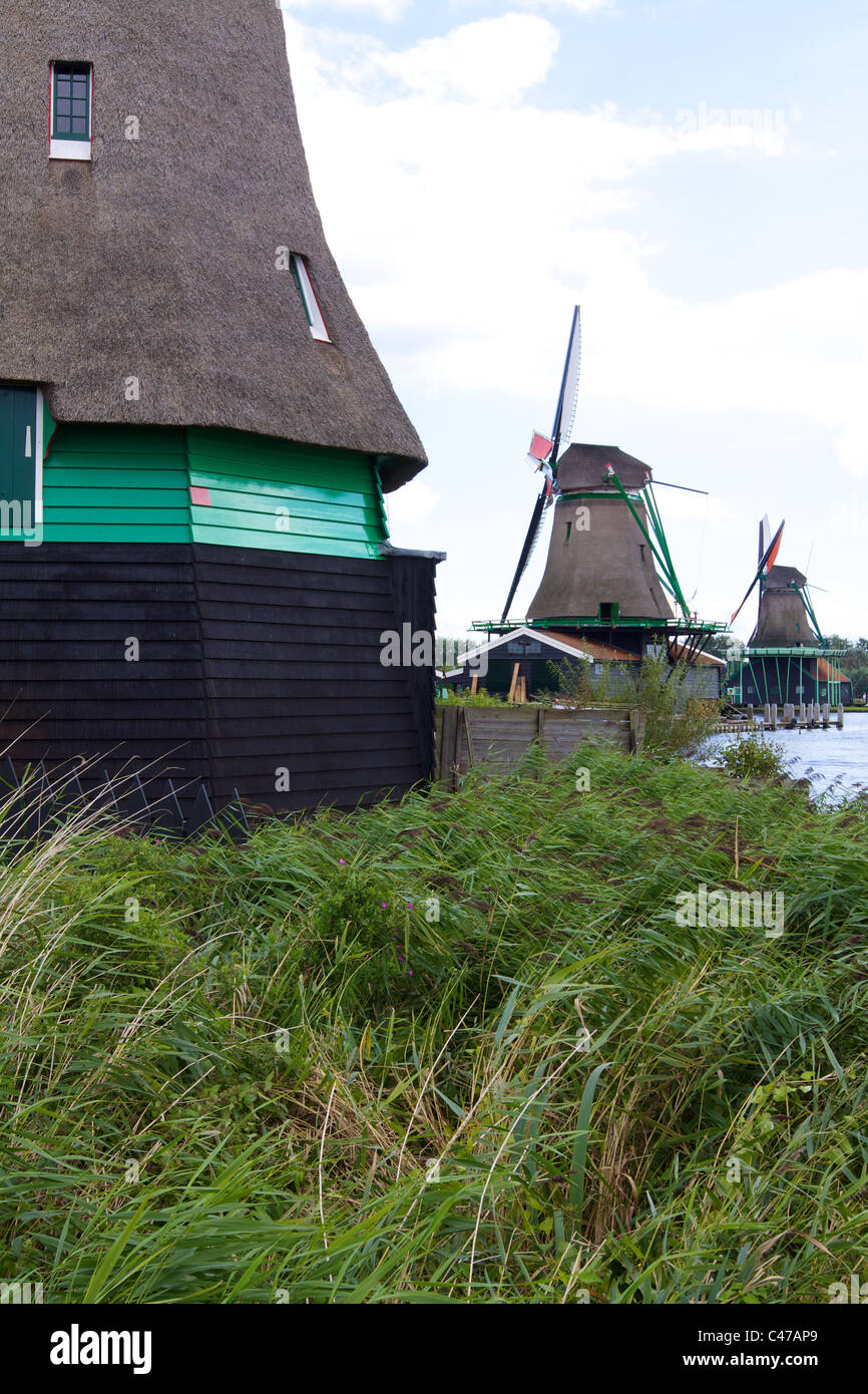 Windmills at Zaanse Schans, Zaandam, near Zaandijk, Zaanstad, the ...