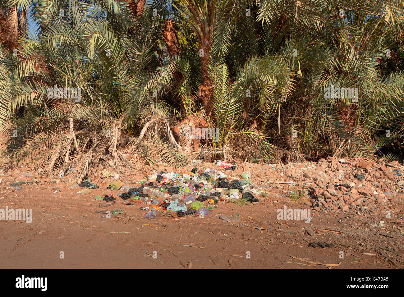 Small pile of rubbish on the raodside waiting for collection Stock ...