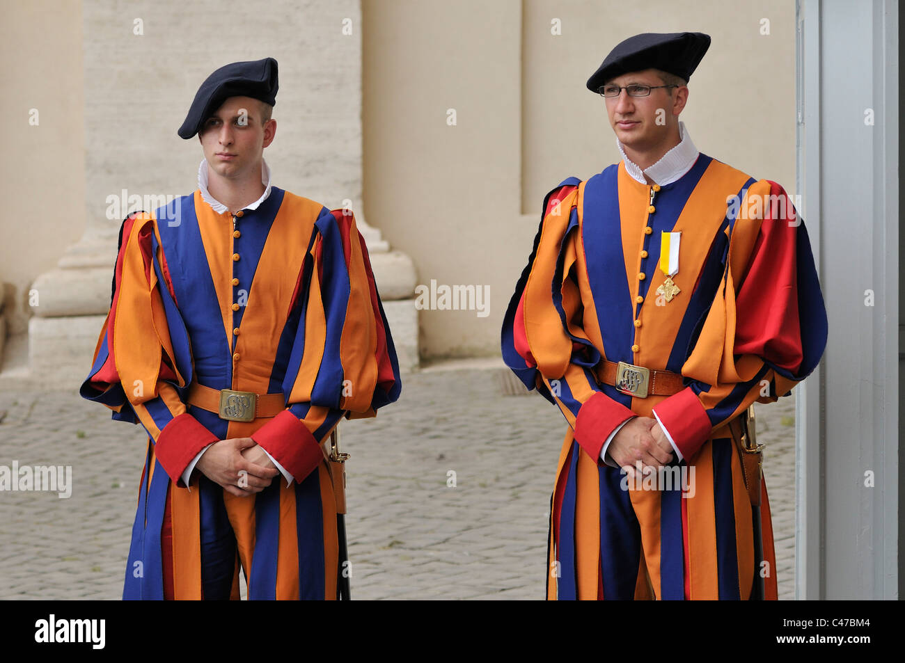 Rome. Italy. Swiss Guards in summer uniform Stock Photo - Alamy