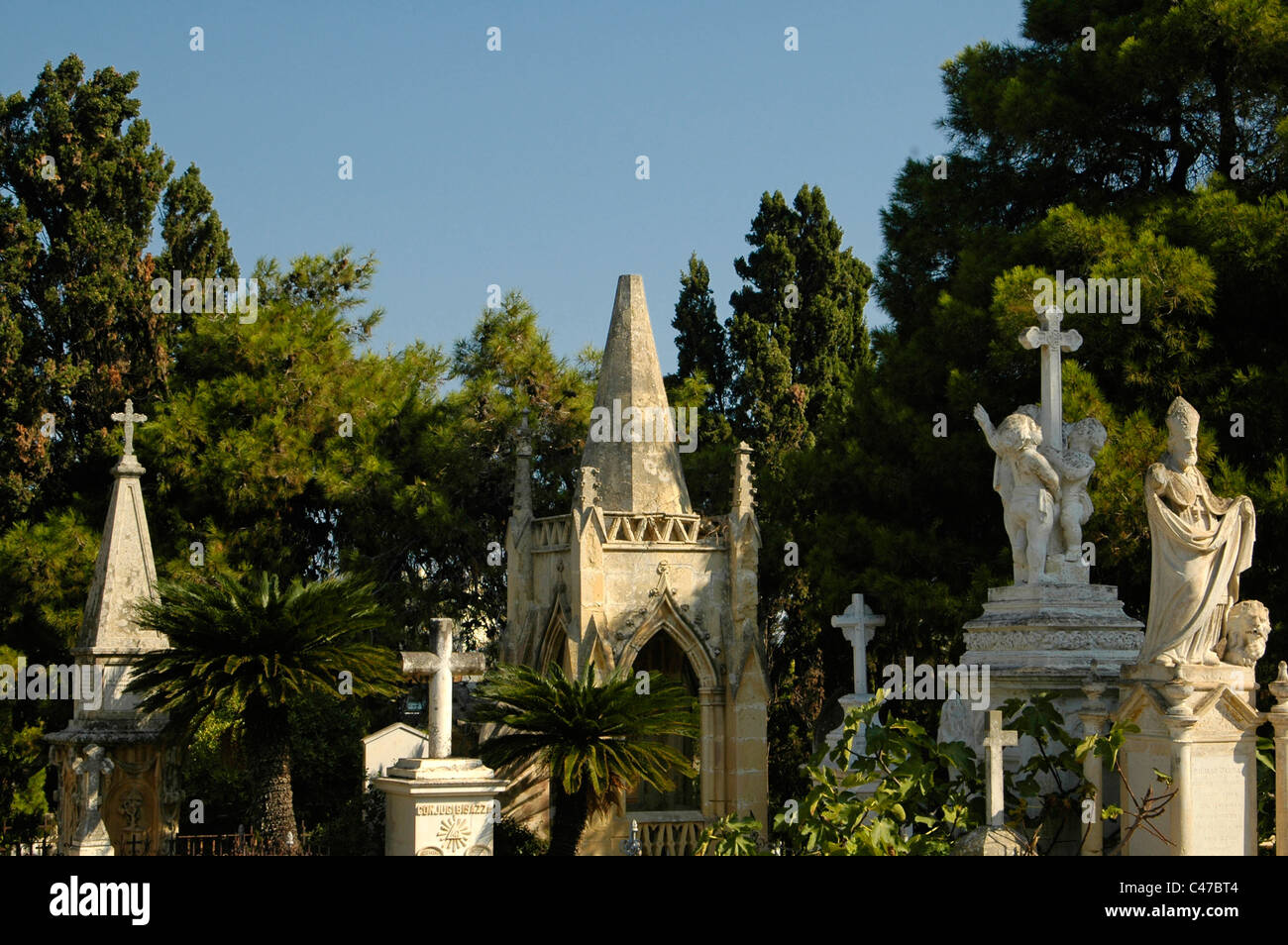Monumental tombstones at the Addolorata Cemetery a state owned neo ...