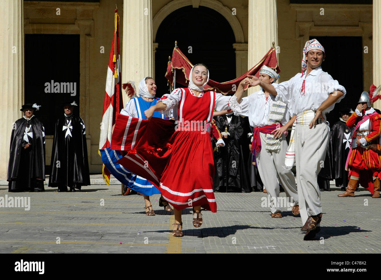 Locals dressed in traditional garment dancing at St George’s Square ...