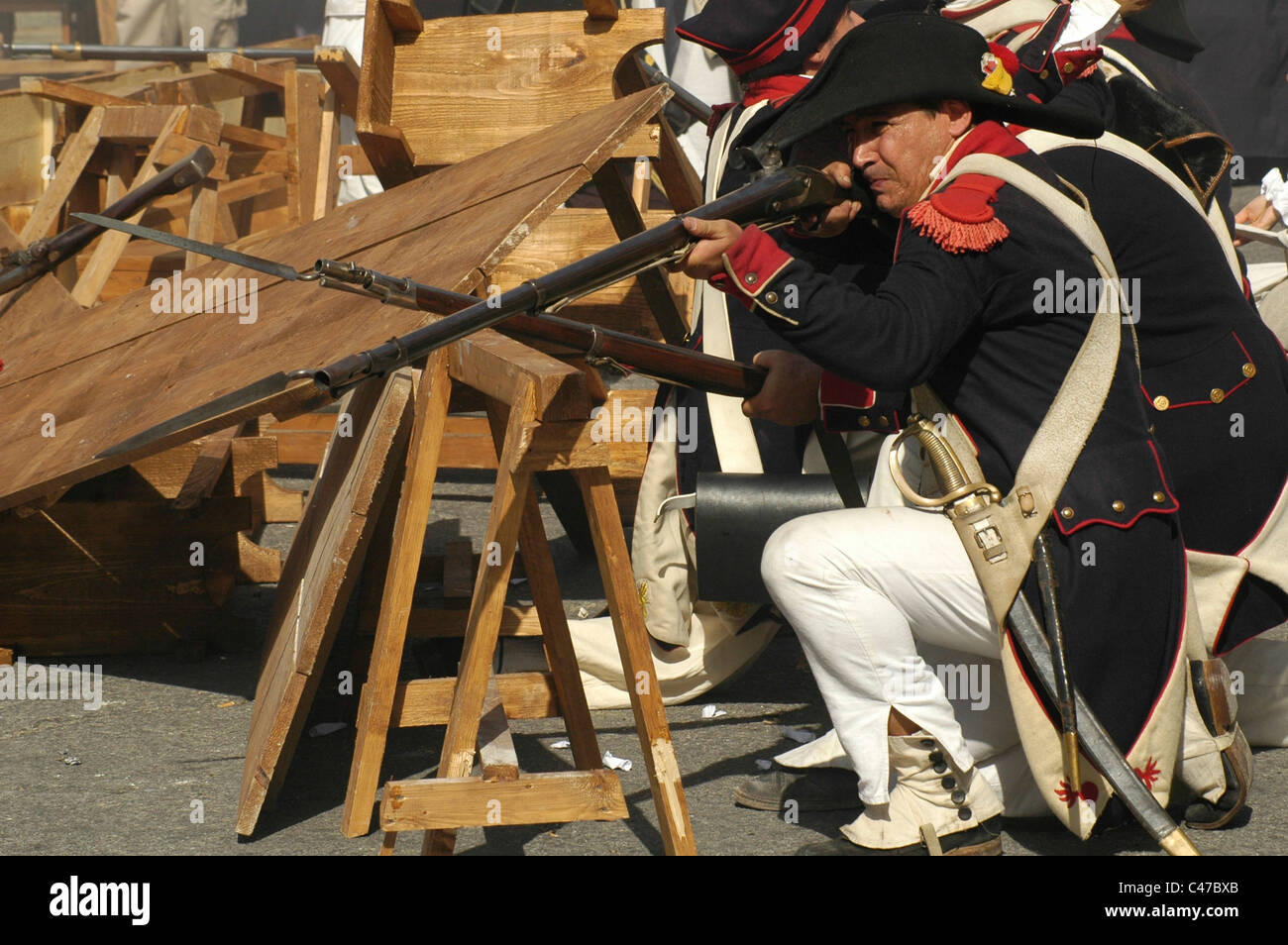 Maltese men dressed as French garrison soldiers costume take part in ...