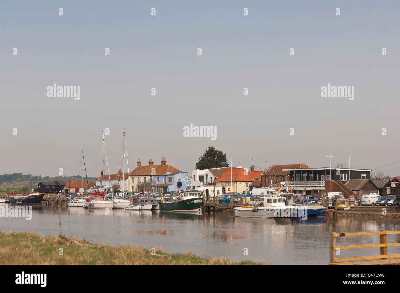 Southwold harbour photographed from Walberswick in Suffolk , England ...
