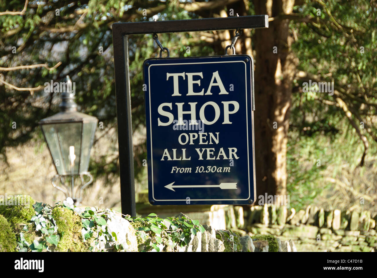 Signpost for Tea Shop Stock Photo - Alamy