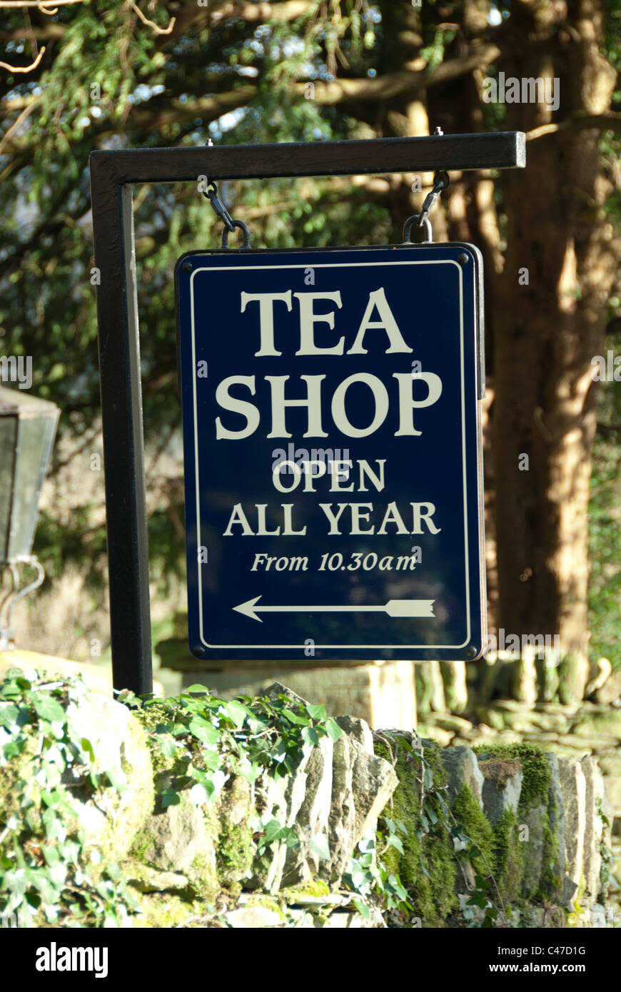 Signpost for Tea Shop Stock Photo - Alamy