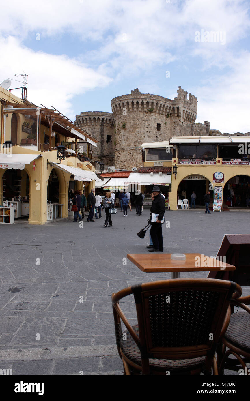 HIPPOCRATES SQUARE RHODES OLD TOWN. RHODES Stock Photo - Alamy