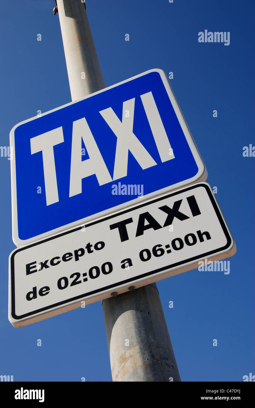 Taxi Sign near Levante Beach Puerto Banus Spain Europe Stock Photo - Alamy