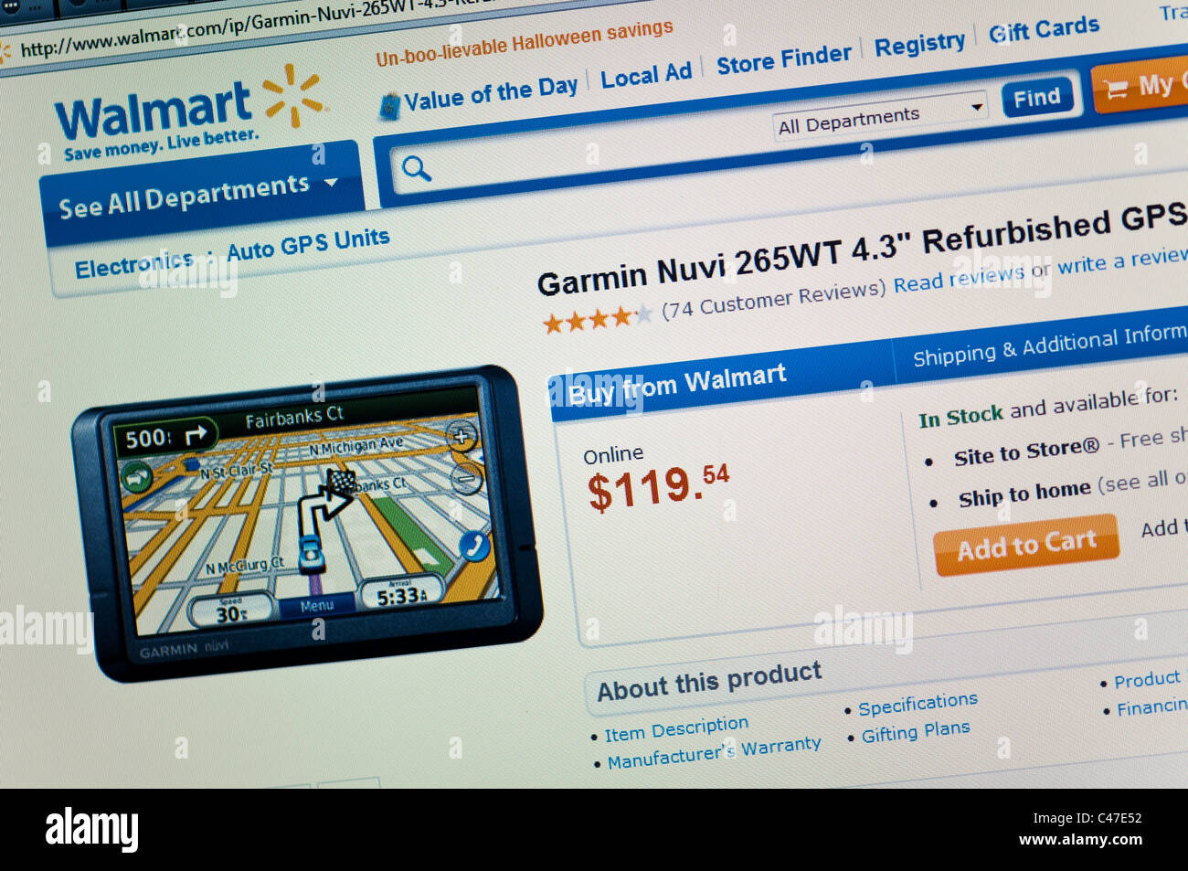 GPS, Walmart Store website online Stock Photo - Alamy
