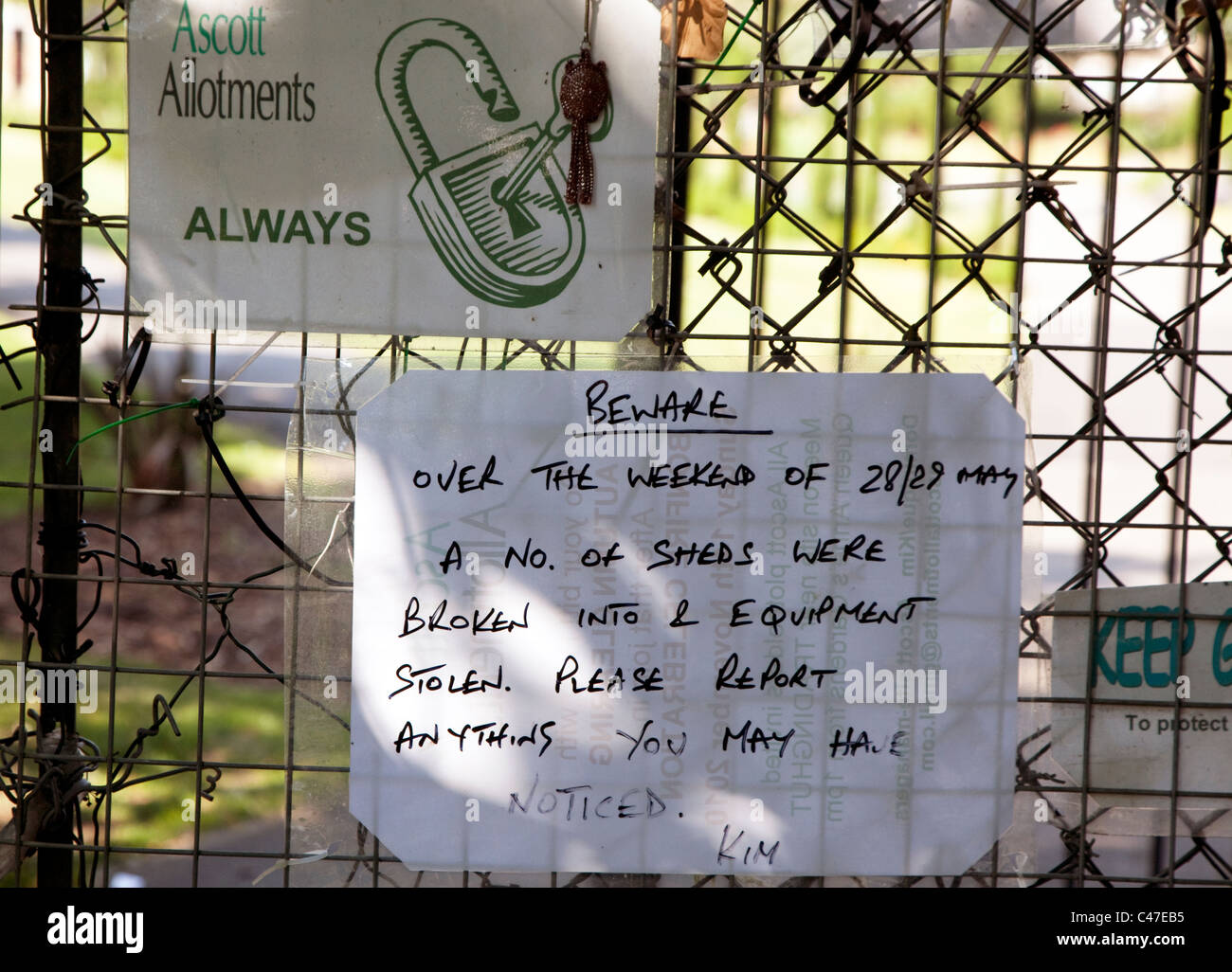 Crime notice hi-res stock photography and images - Alamy