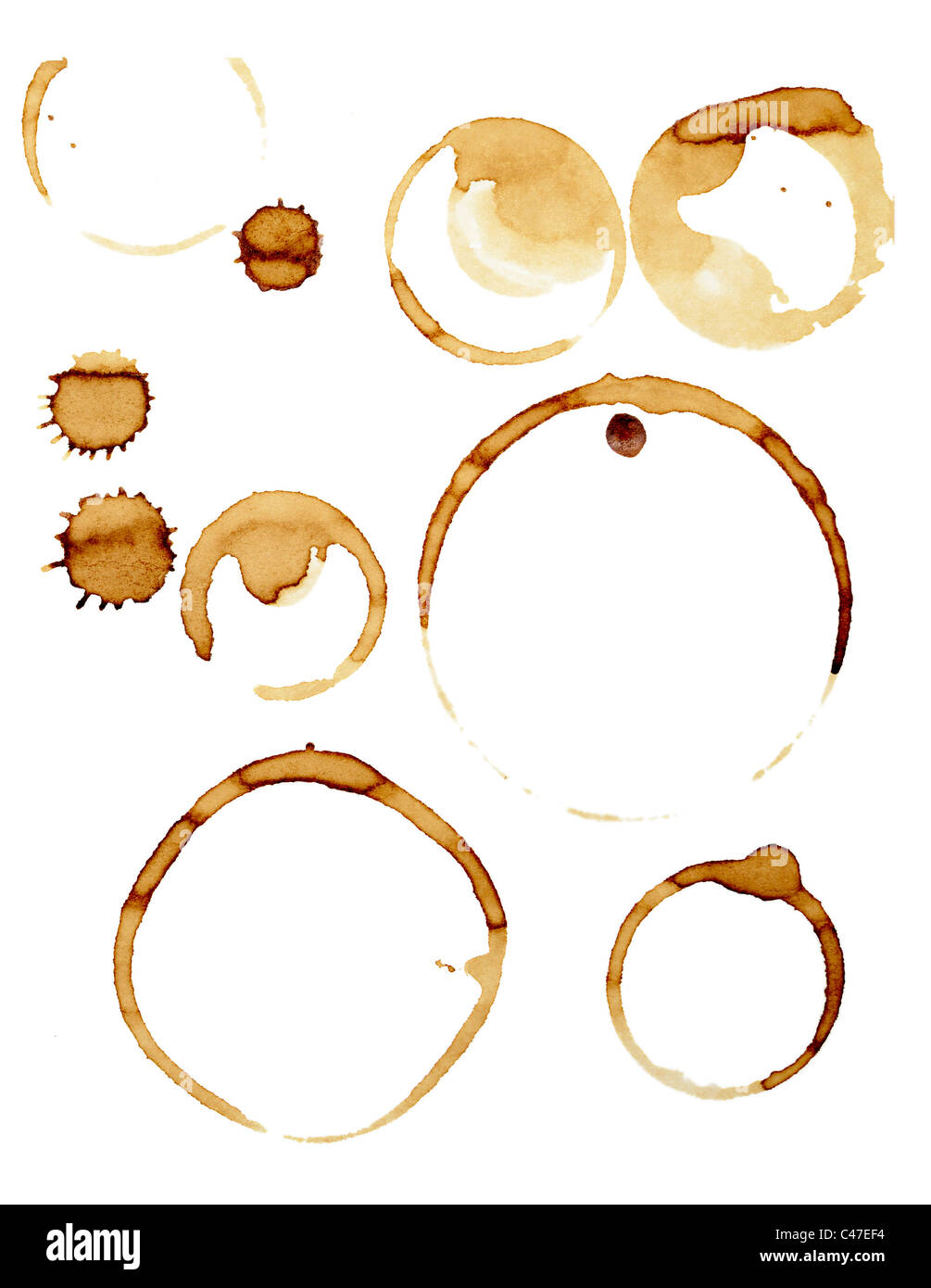 collection of coffee stains Stock Photo - Alamy