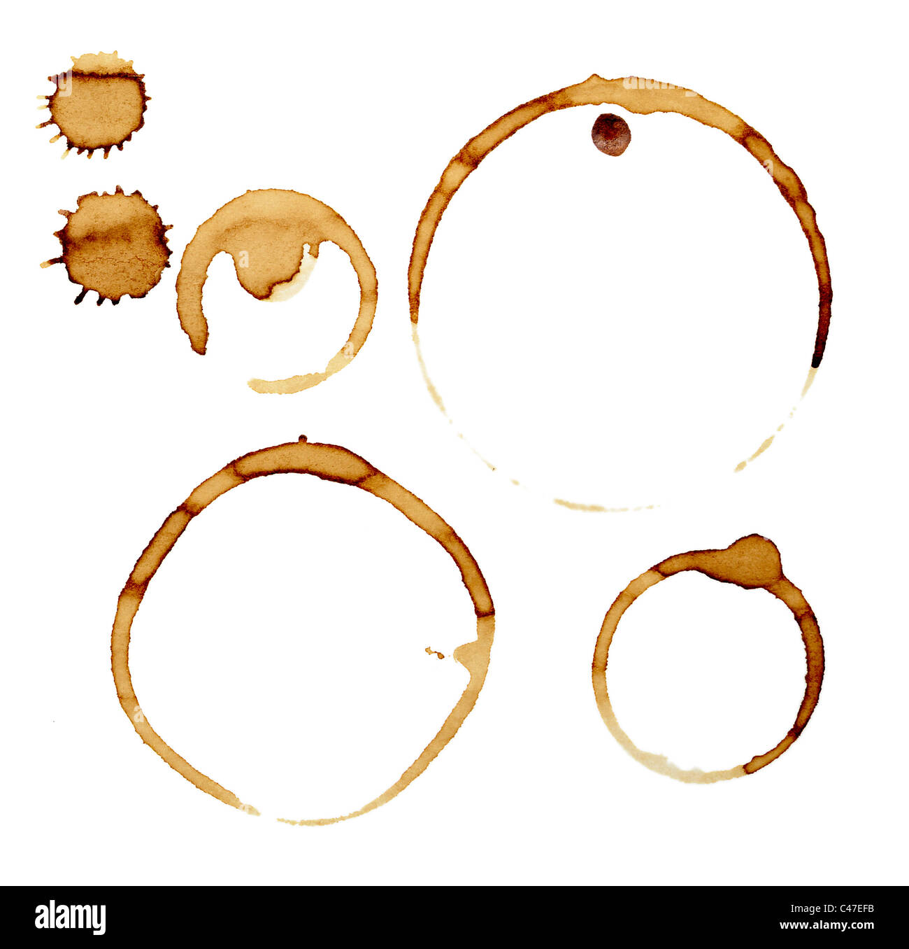 collection of coffee stains Stock Photo - Alamy