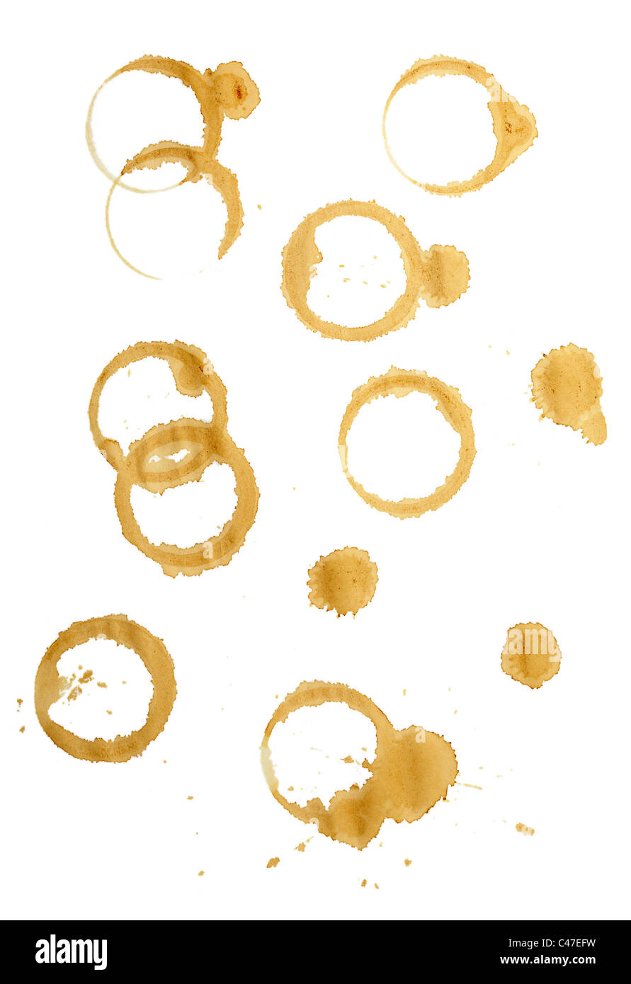 collection of coffee stains Stock Photo - Alamy