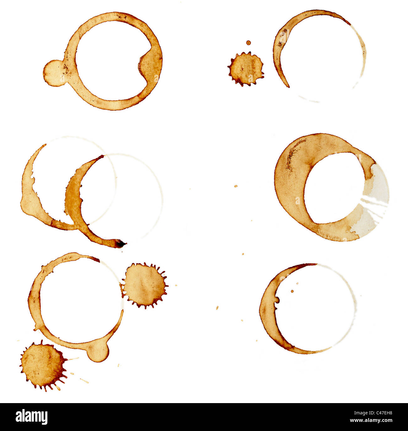collection of various coffee stains Stock Photo - Alamy