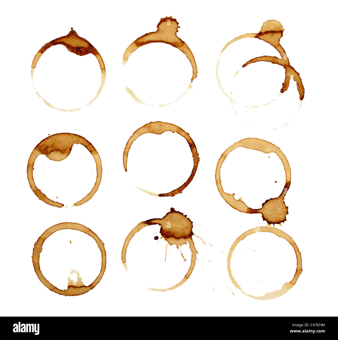 collection of various coffee stains Stock Photo - Alamy
