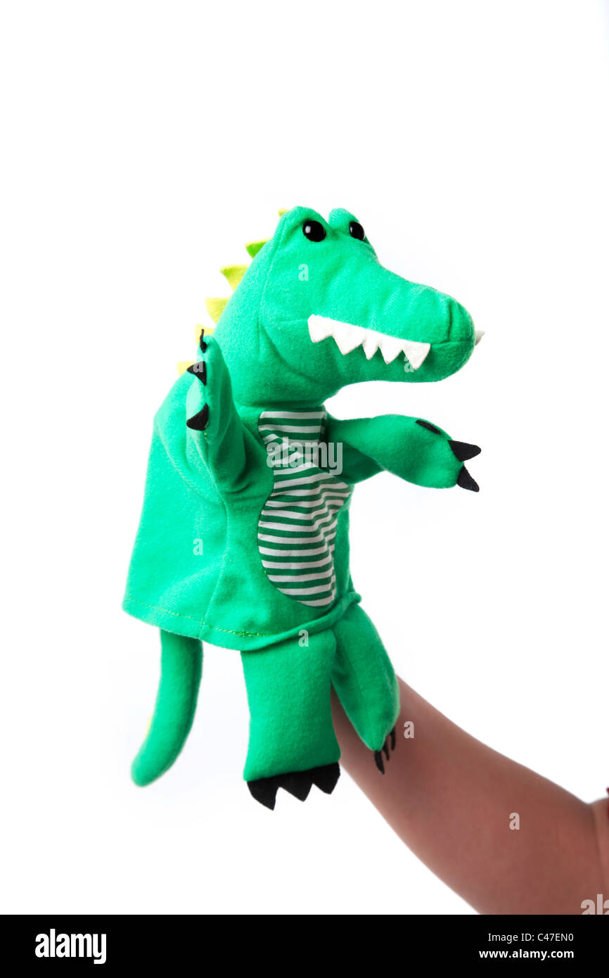 Crocodile hand puppet Stock Photo - Alamy