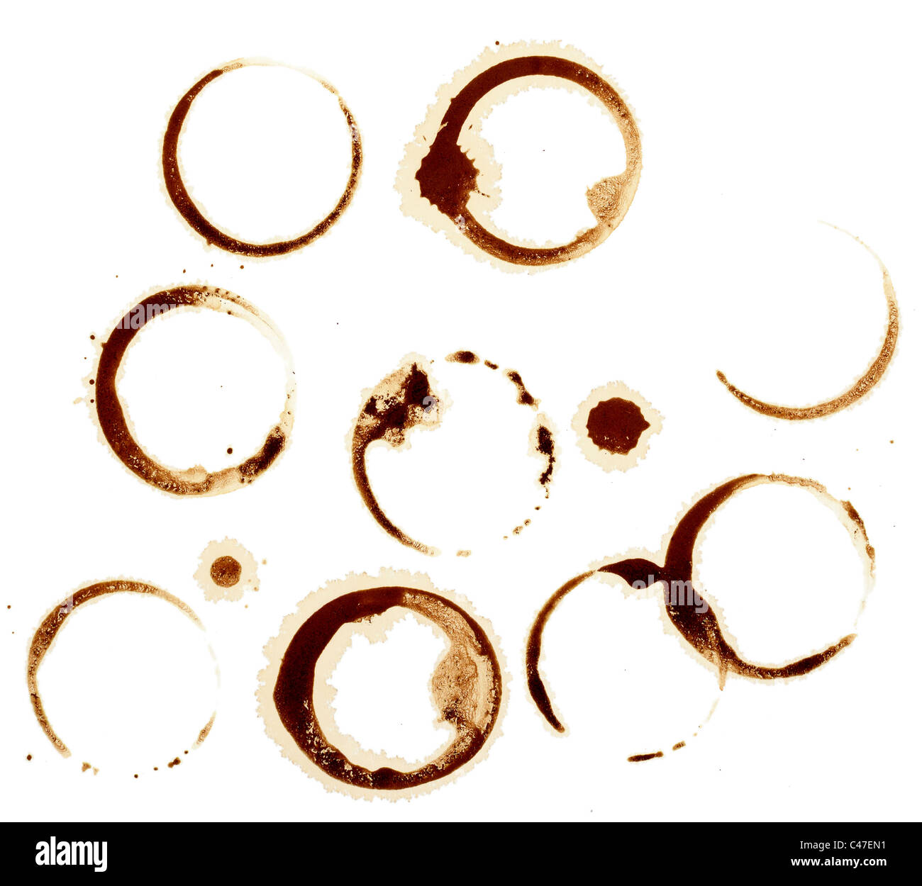 collection of coffee stains Stock Photo - Alamy