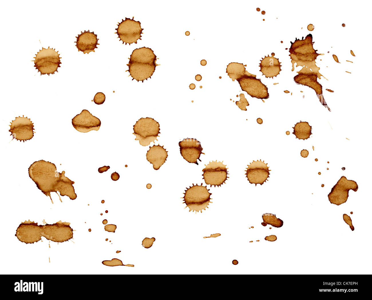 collection of coffee stains Stock Photo - Alamy