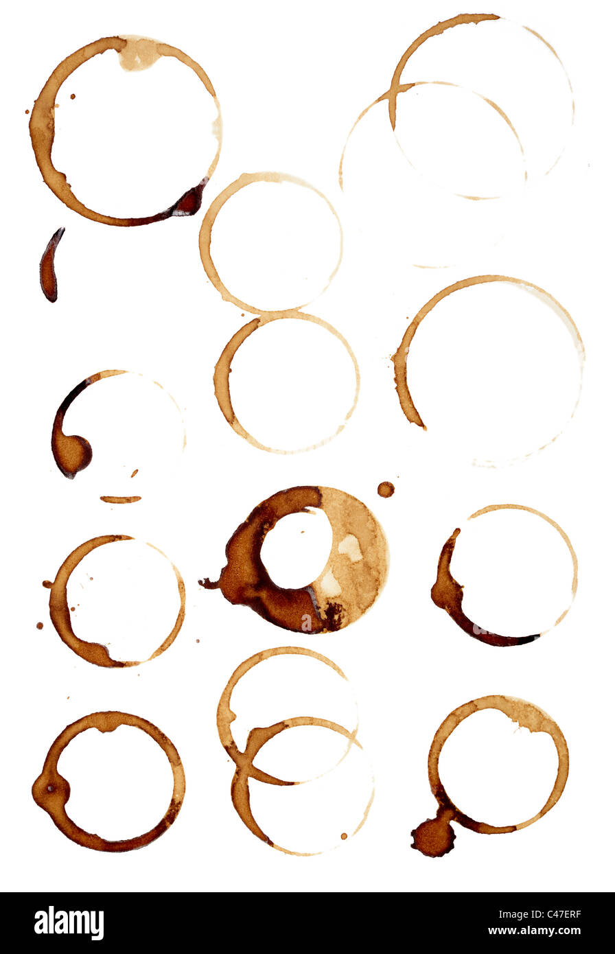 collection of coffee stains Stock Photo - Alamy