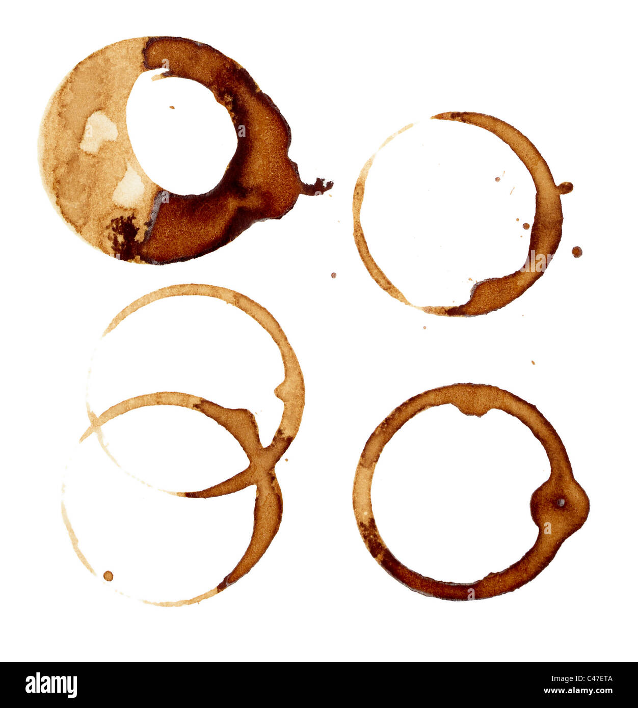 collection of coffee stains Stock Photo - Alamy