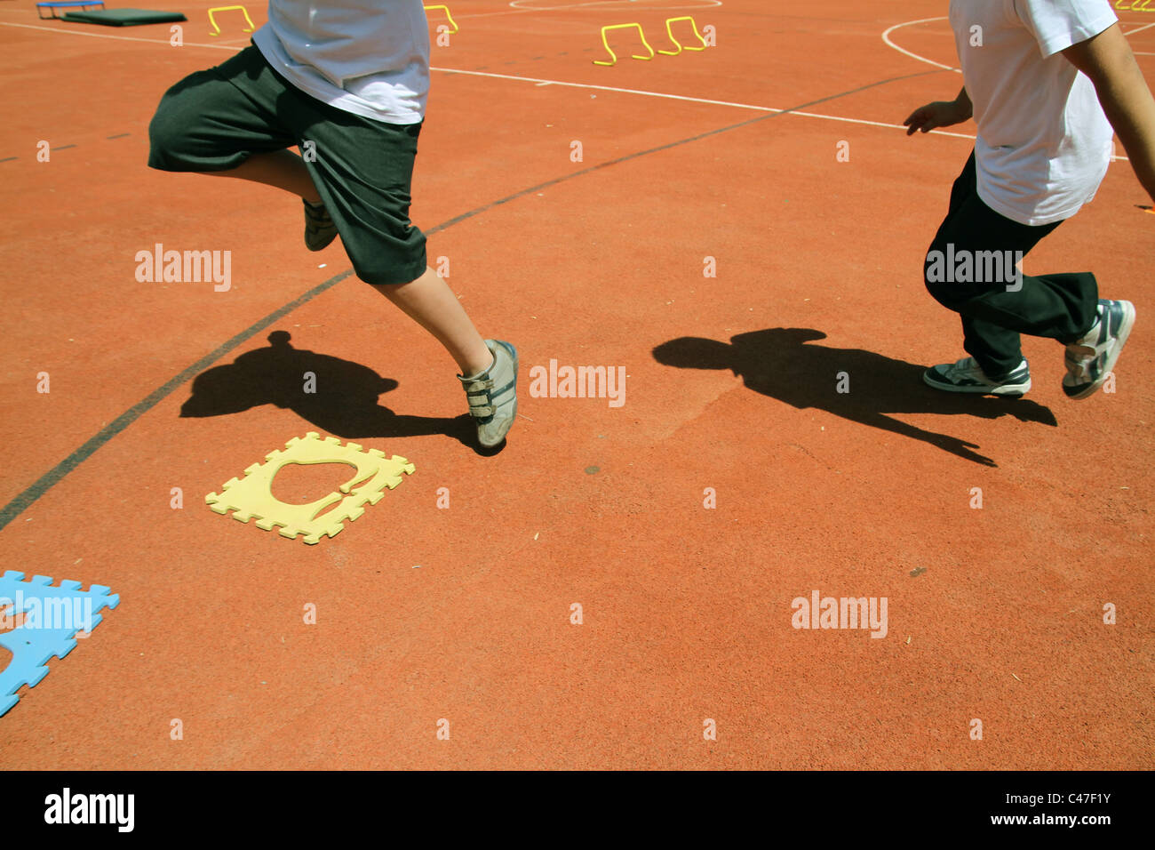 Cyprus. Children play at school near Green Line in Nicosia dividing the ...