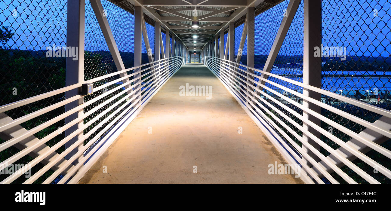 Interior walkway of a footbridge Stock Photo - Alamy